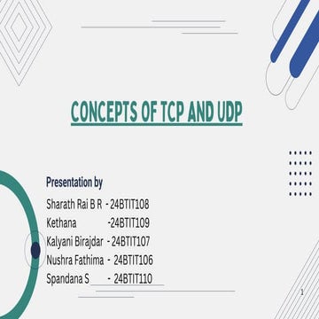 Fundamental concepts ofTCP and UDP PPT presentation | PDF