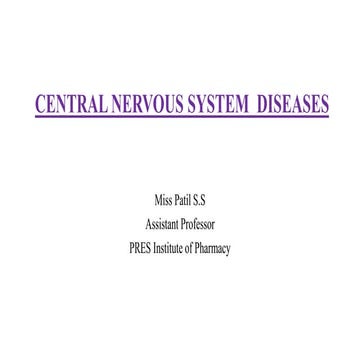 central nervous system disorders pharmacotherapeutics | PPTX