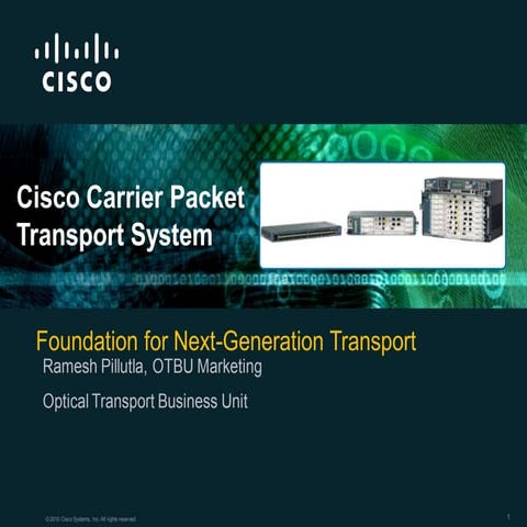 Cisco Carrier Packet Transport System: Foundation for Next-Generation ...