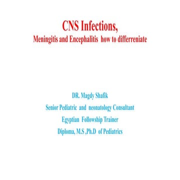 C.N.S infection , meningitis or encephalitis | PPT