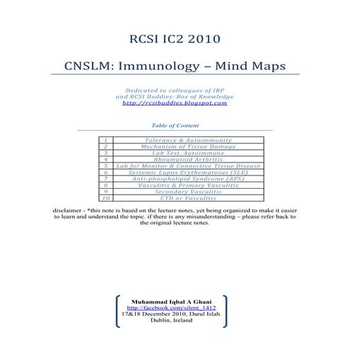 Cnslm immunology mind map | PDF