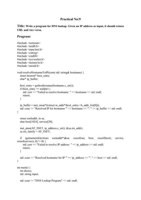 COMPUTER NETWORKS AND SECURITY PRACTICAL | PDF