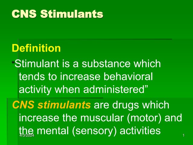 Cns stimulants | PPT