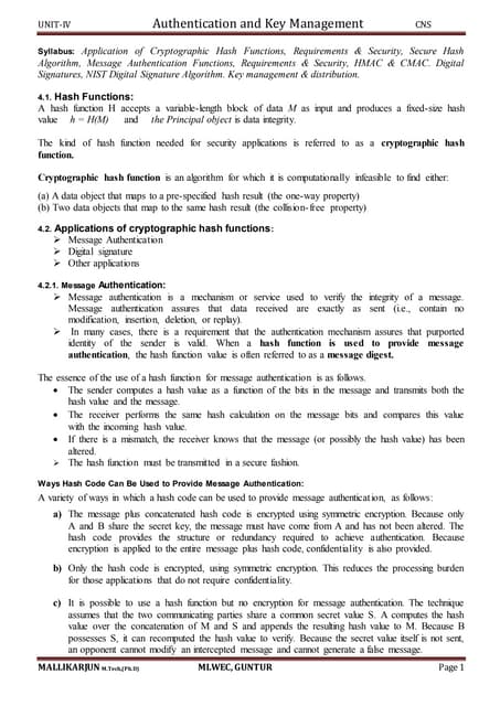 Unit 4pptx Of Hash Function In Cryptography Pptx Programming Languages Computing