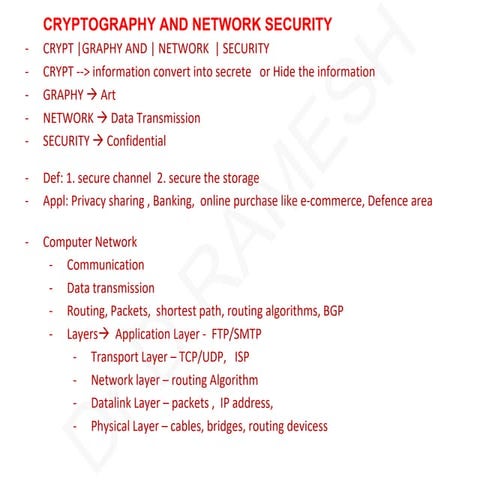 Cryptography networkcns subject notes | PDF