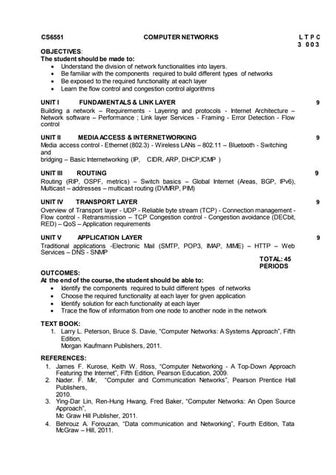 Computer networks syllabus (1) | PDF