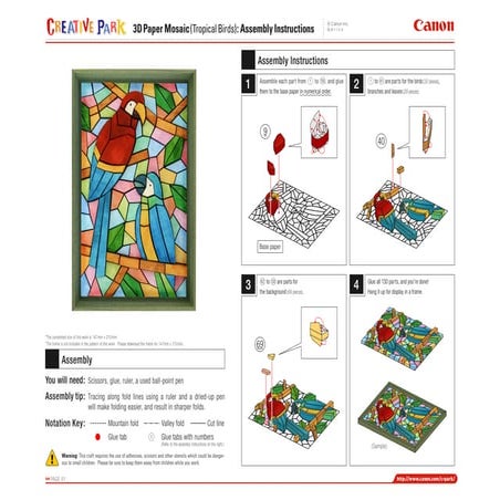 3D Tropical Brids Papercraft | PDF