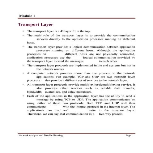 Transport Layer Services : Multiplexing And Demultiplexing | PPTX