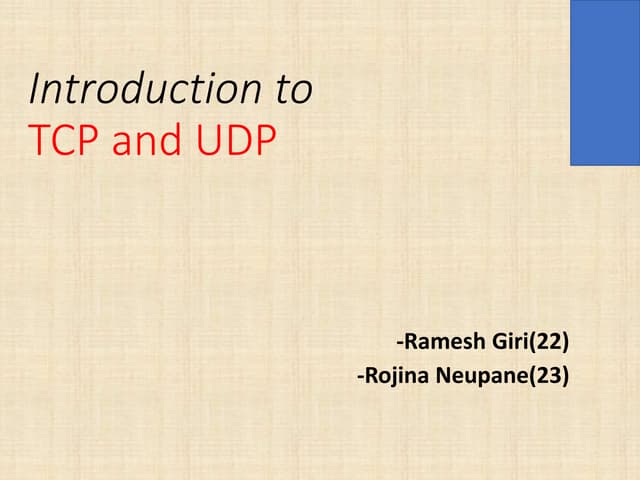 Tcp And Udp Pptx Computer Networking Computing 9972