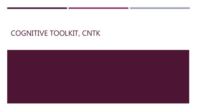 Microsoft Cntk Cognitive Toolkit 微軟深度學習工具 
