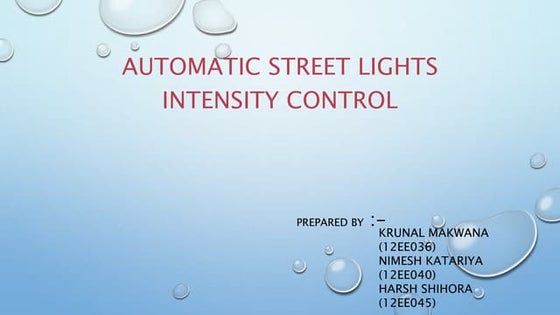 Automatic Street Light Controller Using Arduino Ppt 7187