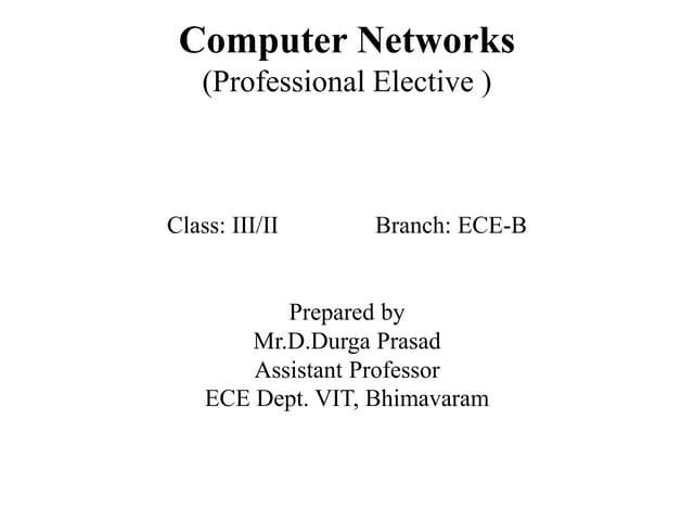 Cn Unit 3 Ppt R20 Computer Networks Pptx