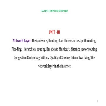 Computer Networks Chapter 3 Network Layer Notes Cse 3rd Year Sem 1 Ppt 2862