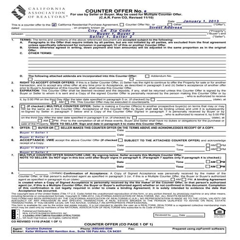 Co 1 - counter offer # 1 - 1110 | PDF