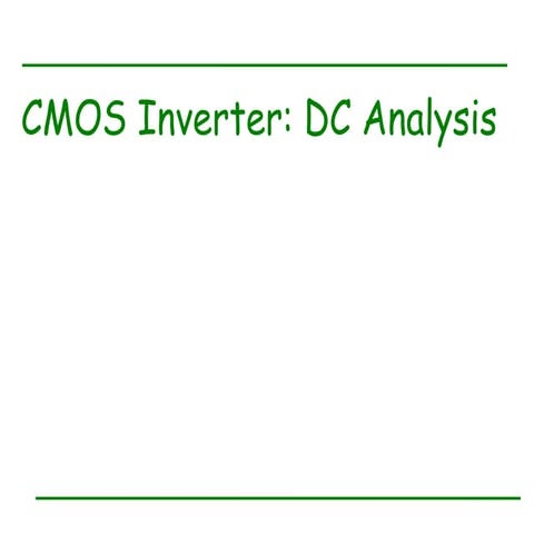 DC transfer characteristics of a CMOS inverter | PPT