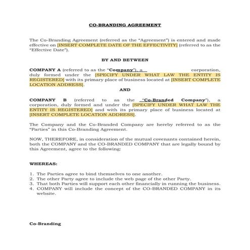 CO-BRANDING AGREEMENT | PDF