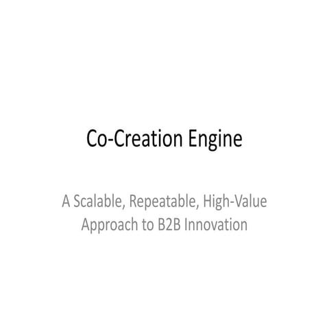 Co-Creation as an Enterprise Innovation Strategy | PPTX