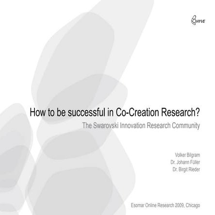 How to be successful in Co-Creation Research | PDF