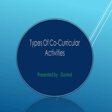 Co curricular activities | PPT