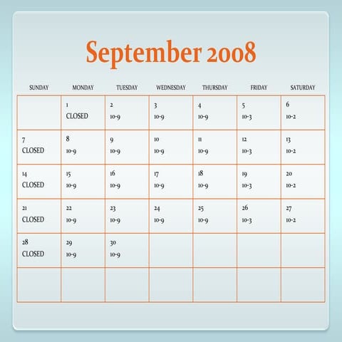 Co Op City 2008 2009 Calendar | PPTX