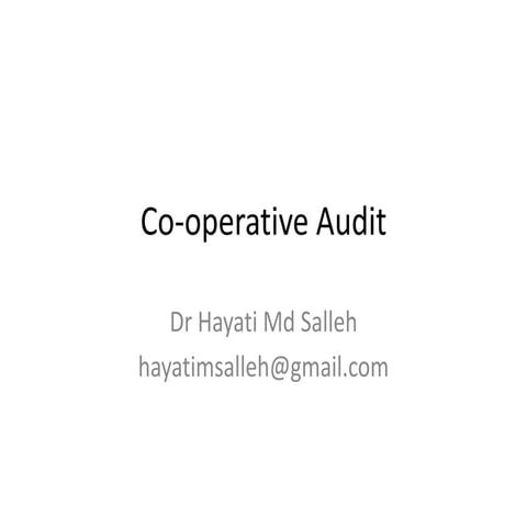 Co operative audit | PPTX