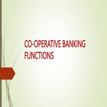 Functions of co-operative banks slide share | PPTX | Business Banking ...