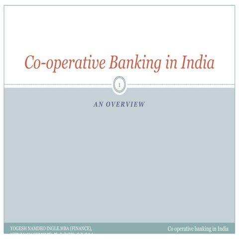 Co operative banking in india | PPTX
