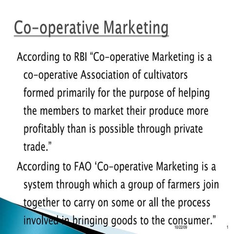 Co Operative Marketing | PPT