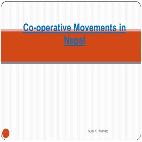 Co operative movements in nepal | PPTX