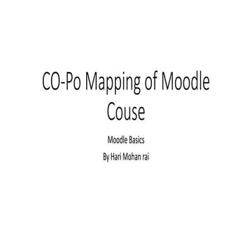 Co po mapping of moodle course | PPT