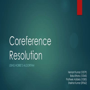 Co reference resolution | PPT