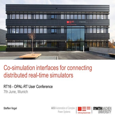 Co-simulation interfaces for connecting distributed real-time simulators | PDF