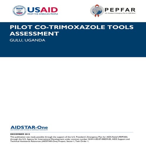 AIDSTAR-One Co-trimoxazole Pilot Assessment Report | PDF