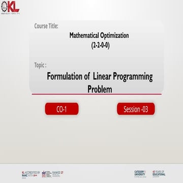 understanding of linear programming problem | PPTX