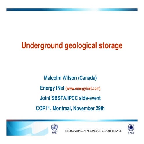 Co2 underground geogical-storage | PDF