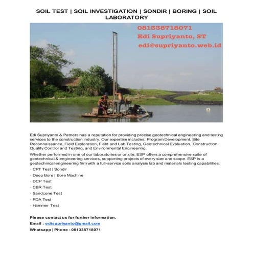 SOIL TEST | SOIL INVESTIGATION | SONDIR | BORING | SOIL LABORATORY ...
