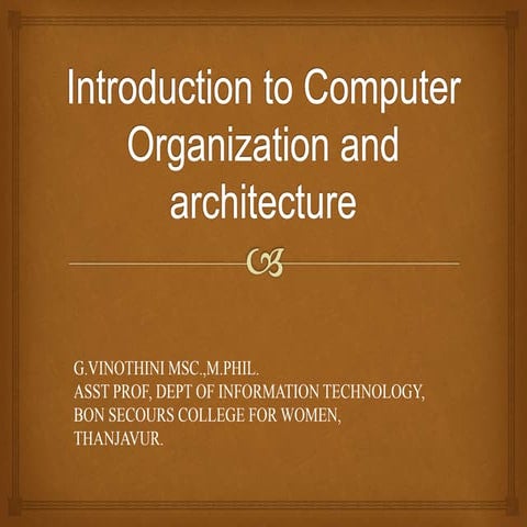 computer organization and architecture | PPTX