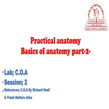 an introduction to human anatomy basics and terminology part 2 | PPTX