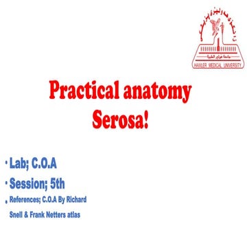 clinical anatomy of serous body membranes | PPTX | Digestive Disorders ...