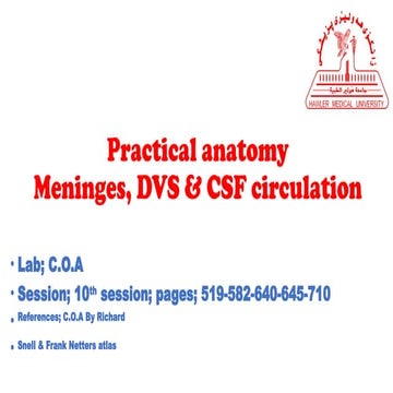 meninges, Dural sinuses and CSF circulation.pptx