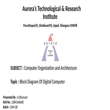 COA(6668).ppt.pptx Computer Organisation and Architecture | PPT