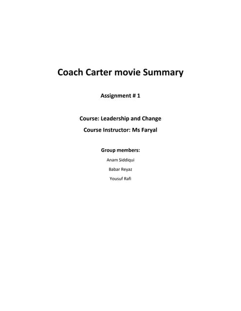 Coach Carter Presentation | PPTX | Education