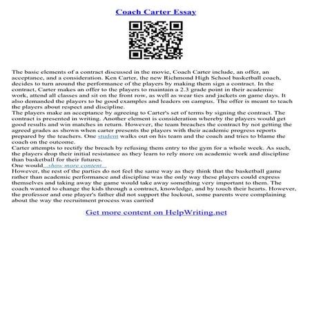 Coach Carter Essay | PDF