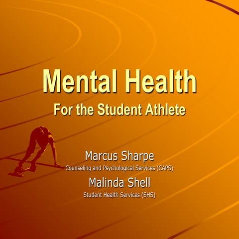 Mental Health for the Student Athlete | PPTX