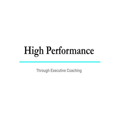 High Performance and Coaching | PDF