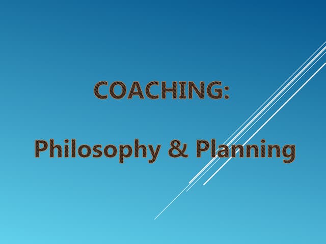 Sports Coaching philosophy | PPTX