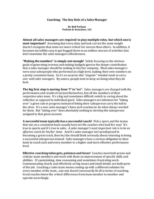 The Critical Importance of the CEO playing a Role in Business Develop…