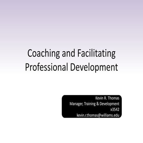 Coaching and Facilitating Professional Development | PPTX