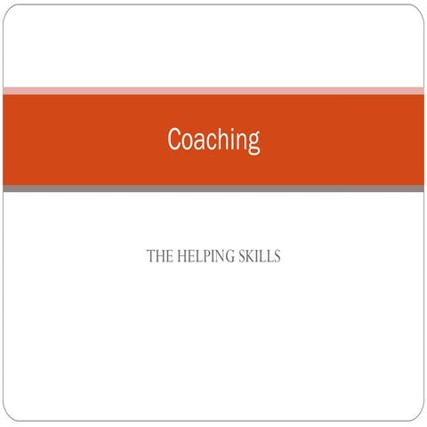 Coaching As Helping | PPS
