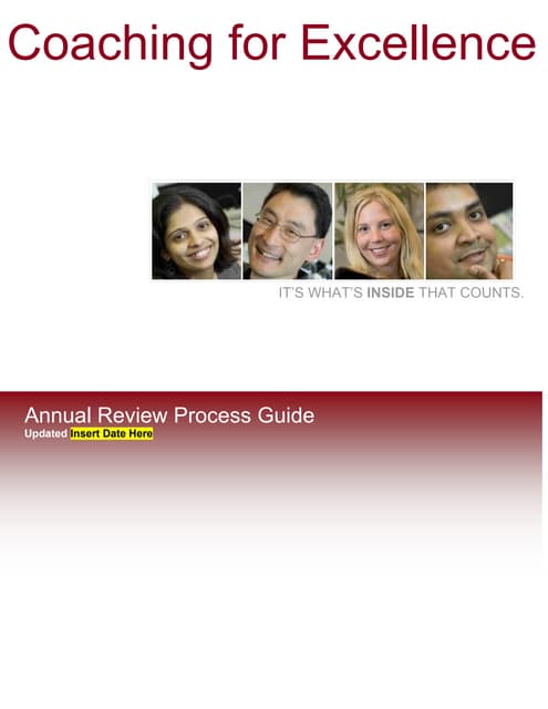 Coaching for Excellence - Annual Performance Review Process | PPT